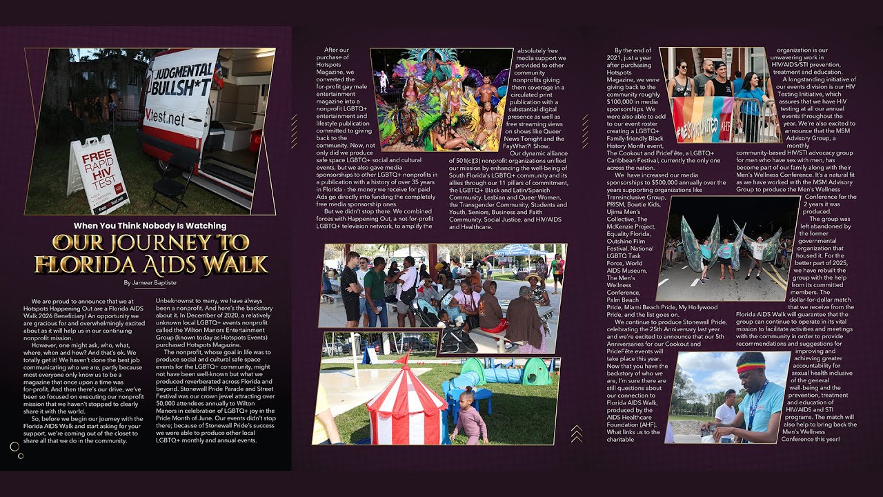 Hotspots Happening Out Named Florida AIDS Walk 2026 Beneficiary ...